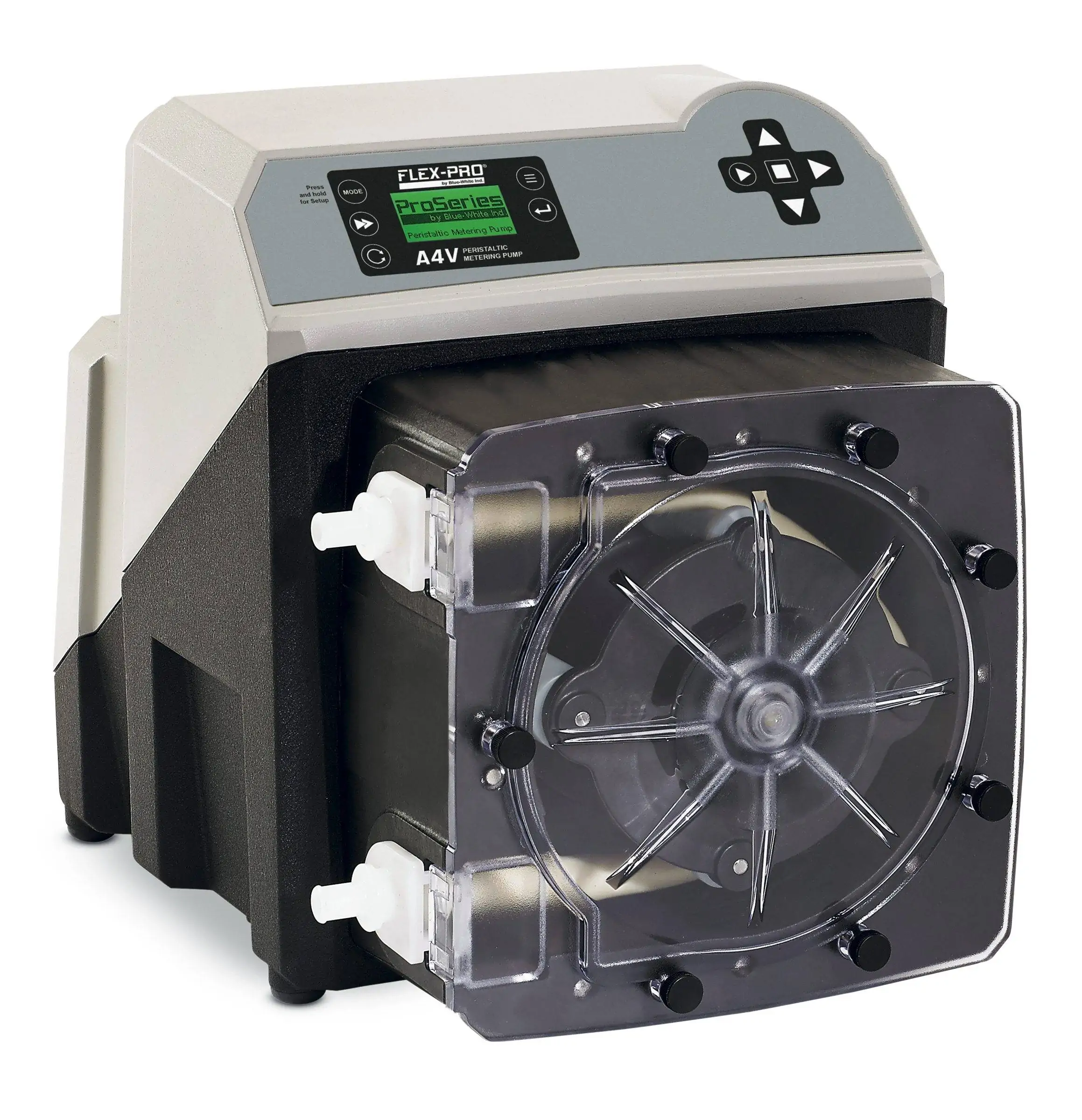 Blue-White :: A4V24-MNL-R | Flex-Pro A4V - US 115V - MNPT - Flex-A-Prene