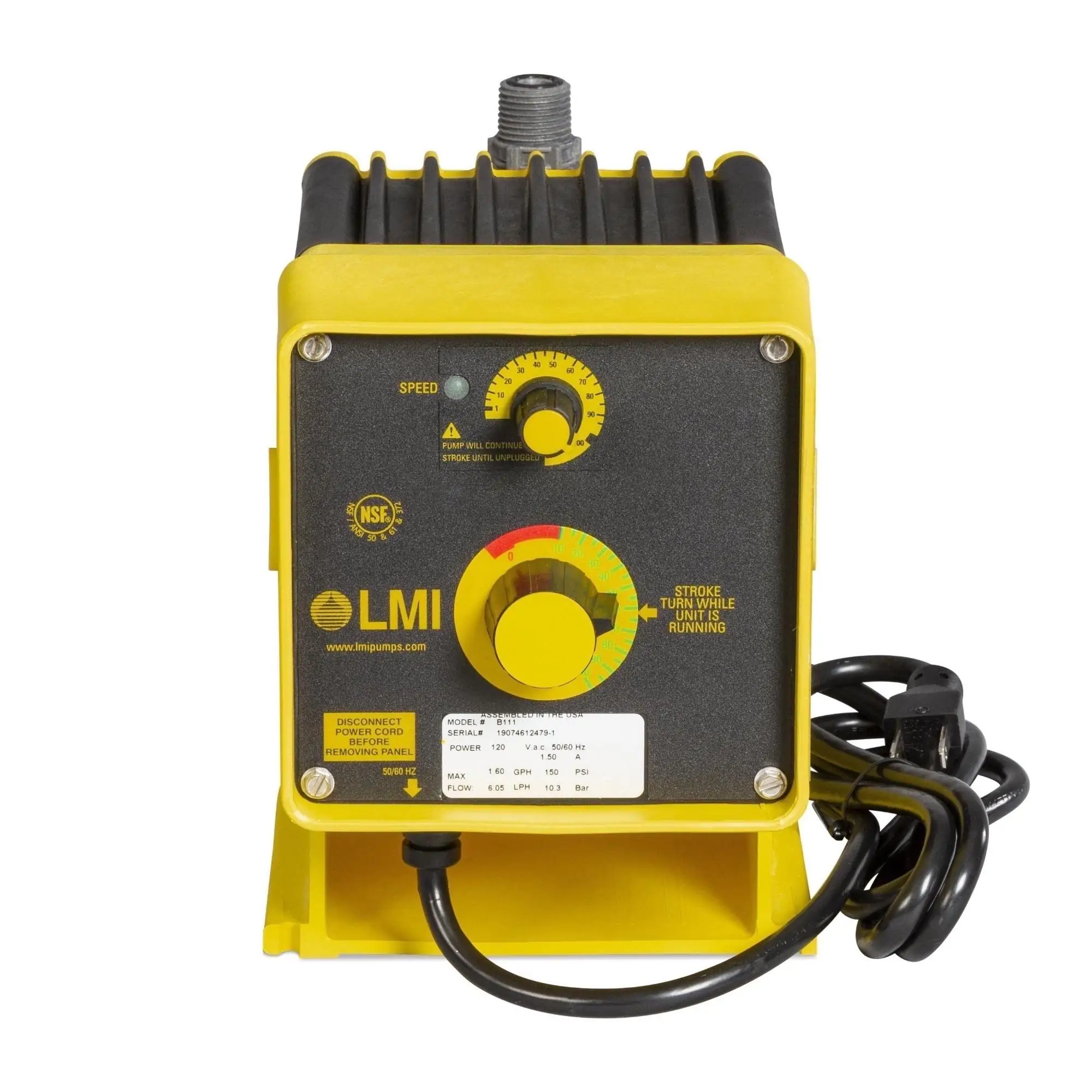LMI :: C141-36 | LMI Metering Pump - 20 GPH - 25 psi - PVC